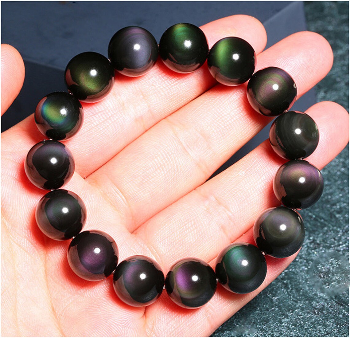 Rainbow Obsidian Bracelet Men Bracelet Friendship Bracelet - Etsy