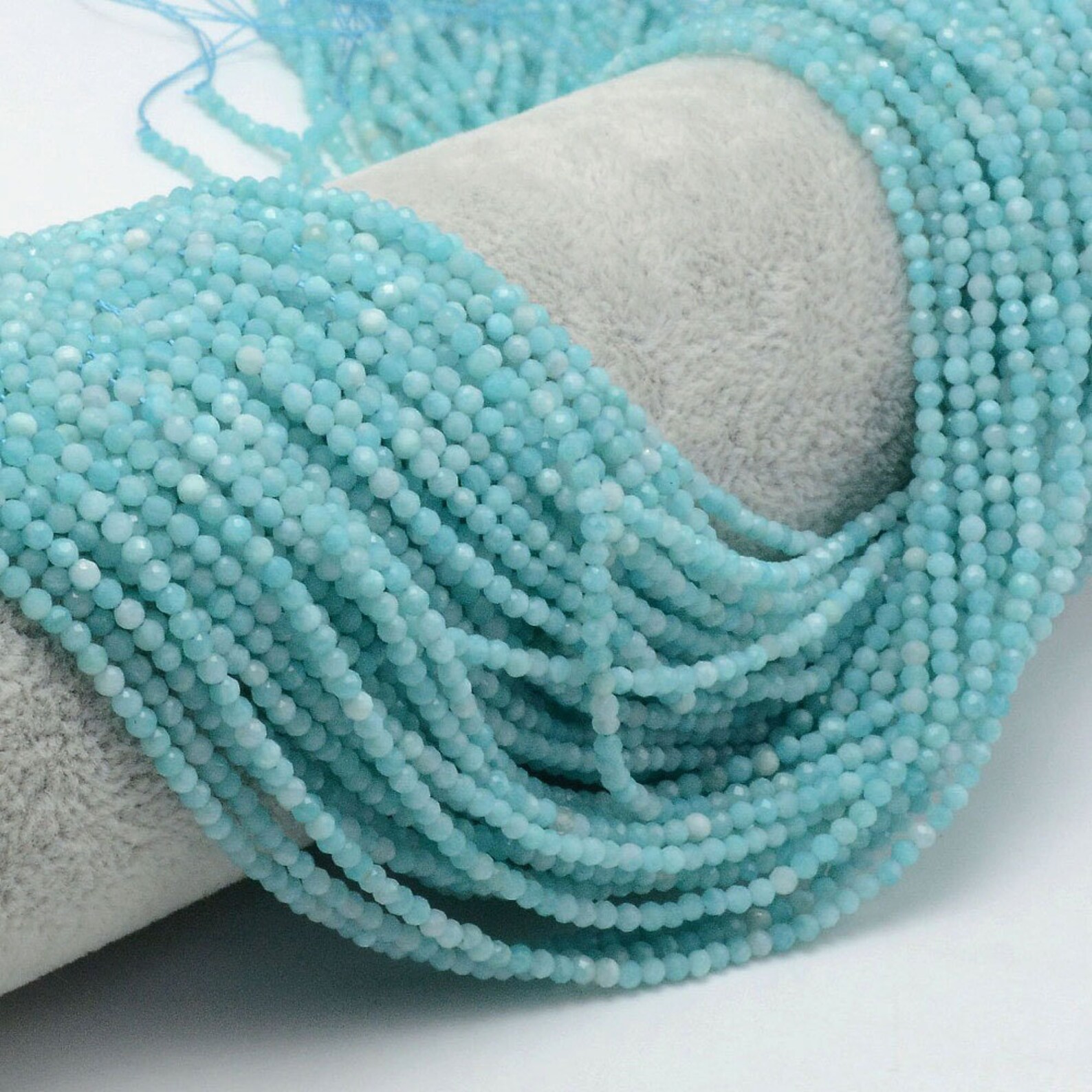 Amazonite Faceted Beads Natural Gemstone Beads Round Small - Etsy