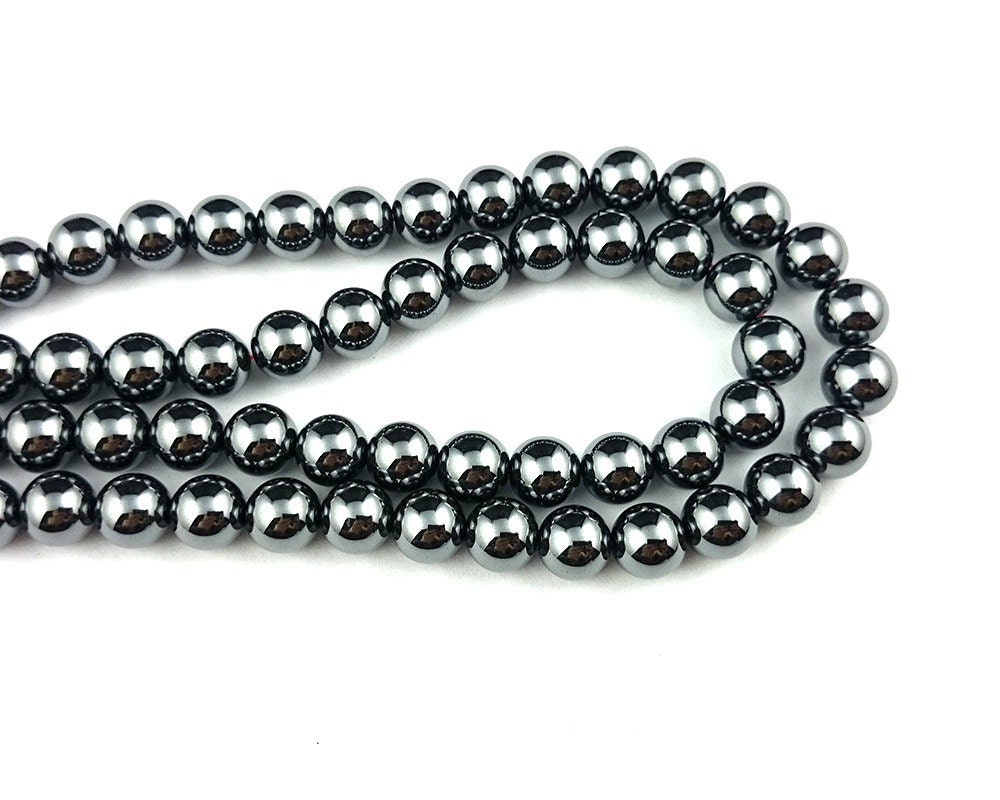 Black Hematite Beads Natural Gemstone Beads Round Stone - Etsy