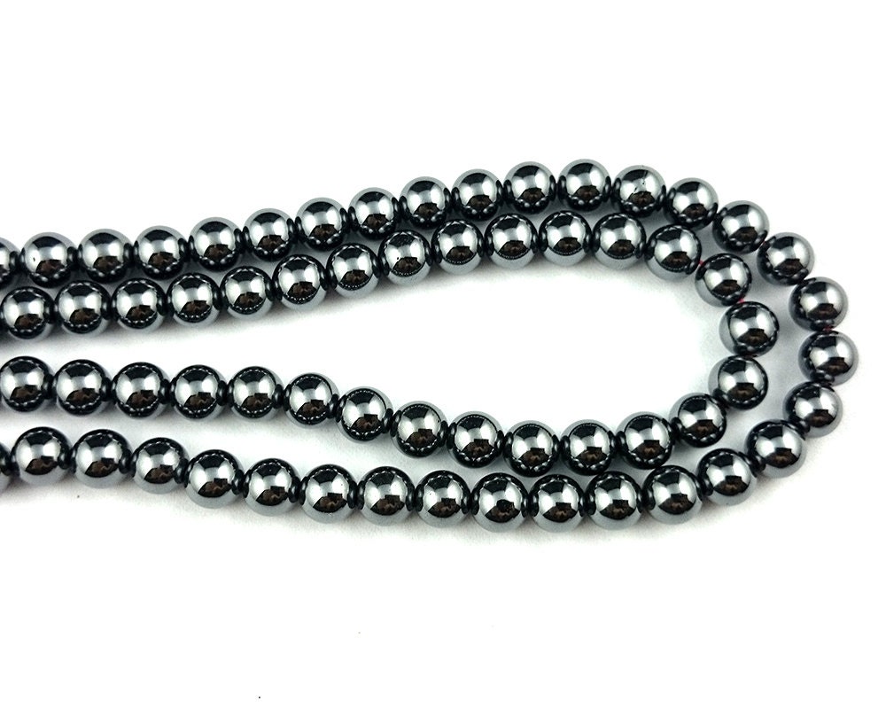 Black Hematite Beads Natural Gemstone Beads Round Stone - Etsy