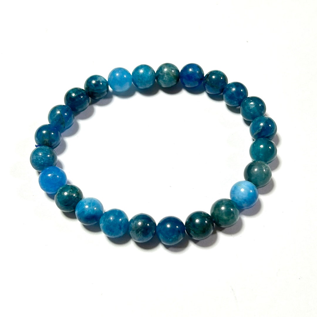 Women Bracelets, Men Bracelets, Blue Apatite Bracelet, Natural Stone ...