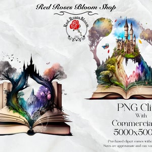 Enchanting Story Book Clipart Watercolor Fantasy Clipart - Etsy