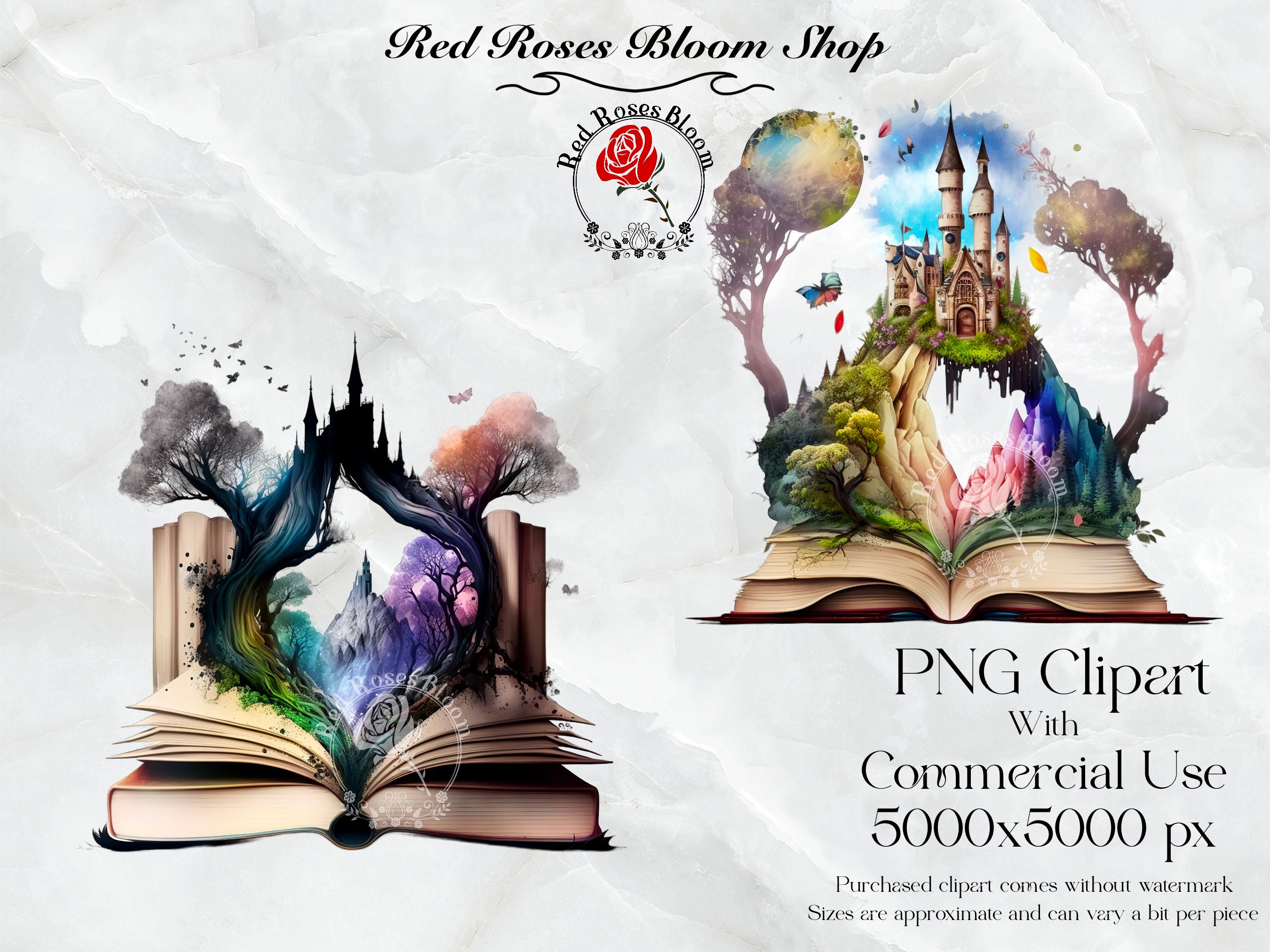 Enchanting Story Book Clipart Watercolor Fantasy Clipart - Etsy