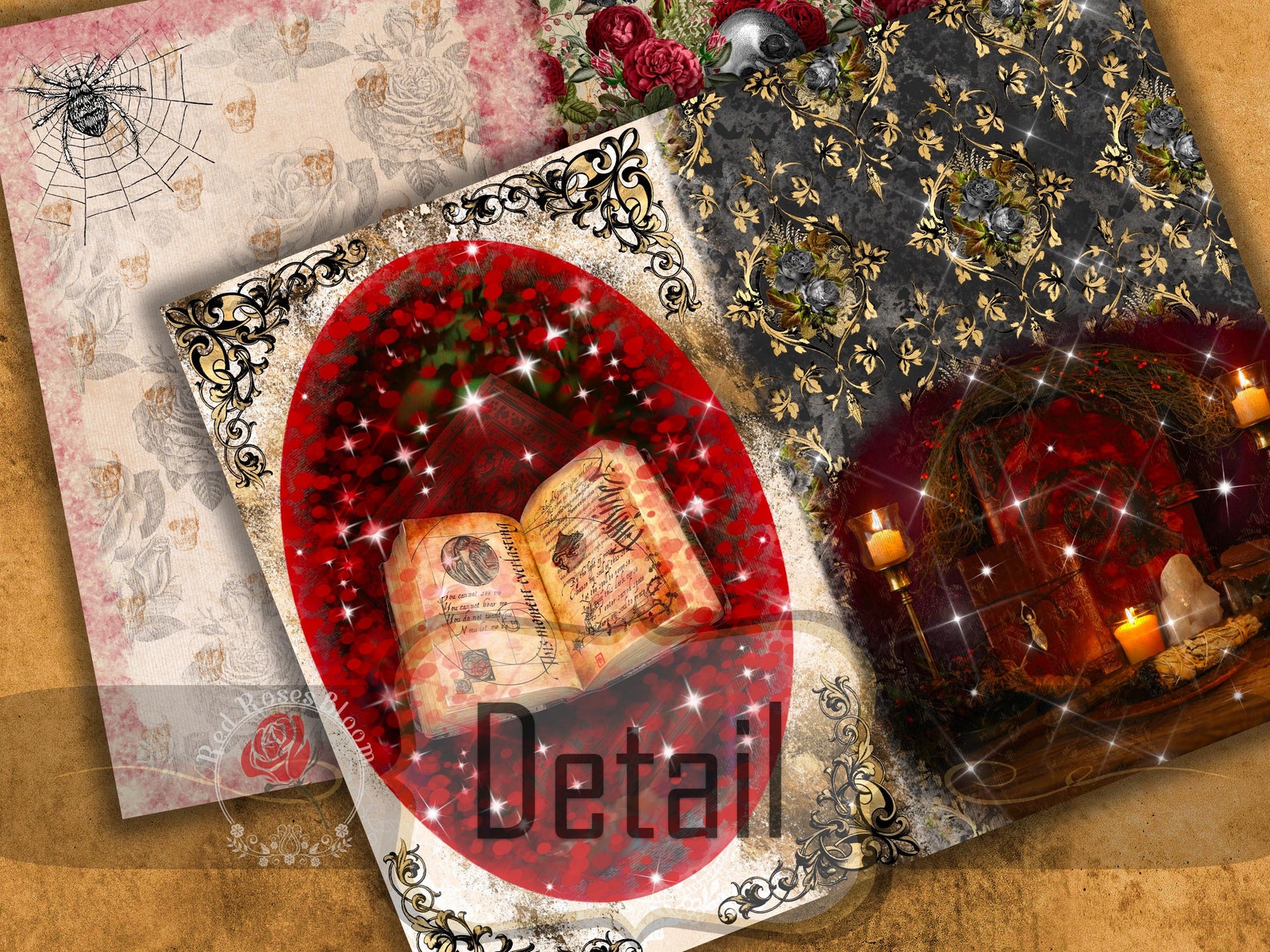 Gothic Junk Journal, Gothic Romance Diary, Goth Digital Paper Set ...