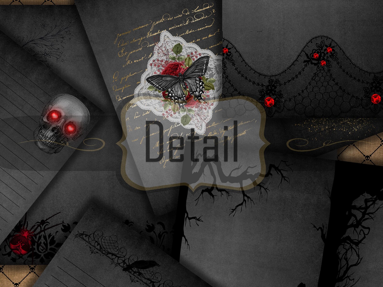 Gothic Diary Gothic Junk Journal Goth Digital Paper Set - Etsy