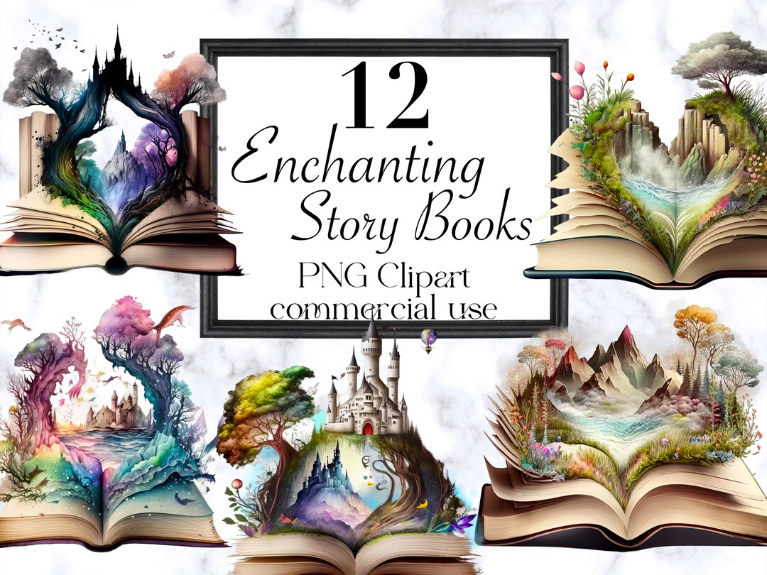 Enchanting Story Book Clipart Watercolor Fantasy Clipart - Etsy