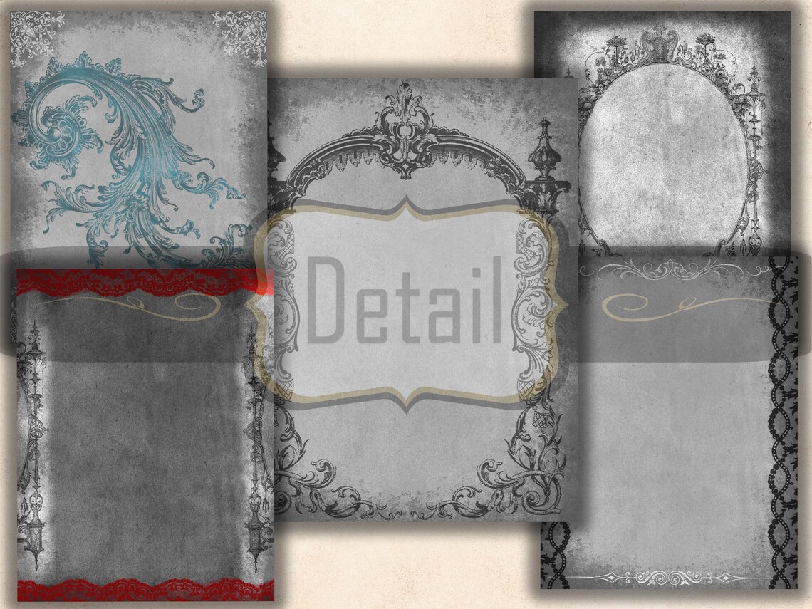 Gothic Stationery Paper, Gothic Writing Paper, Printable Stationery ...