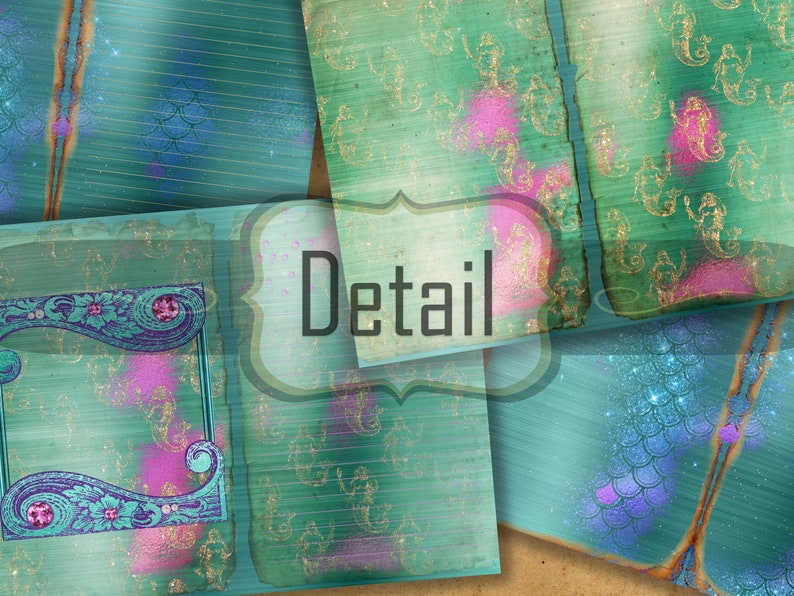 Mermaids Diary, Seafoam Green Victorian Junk Journal, Mermaid Digital ...