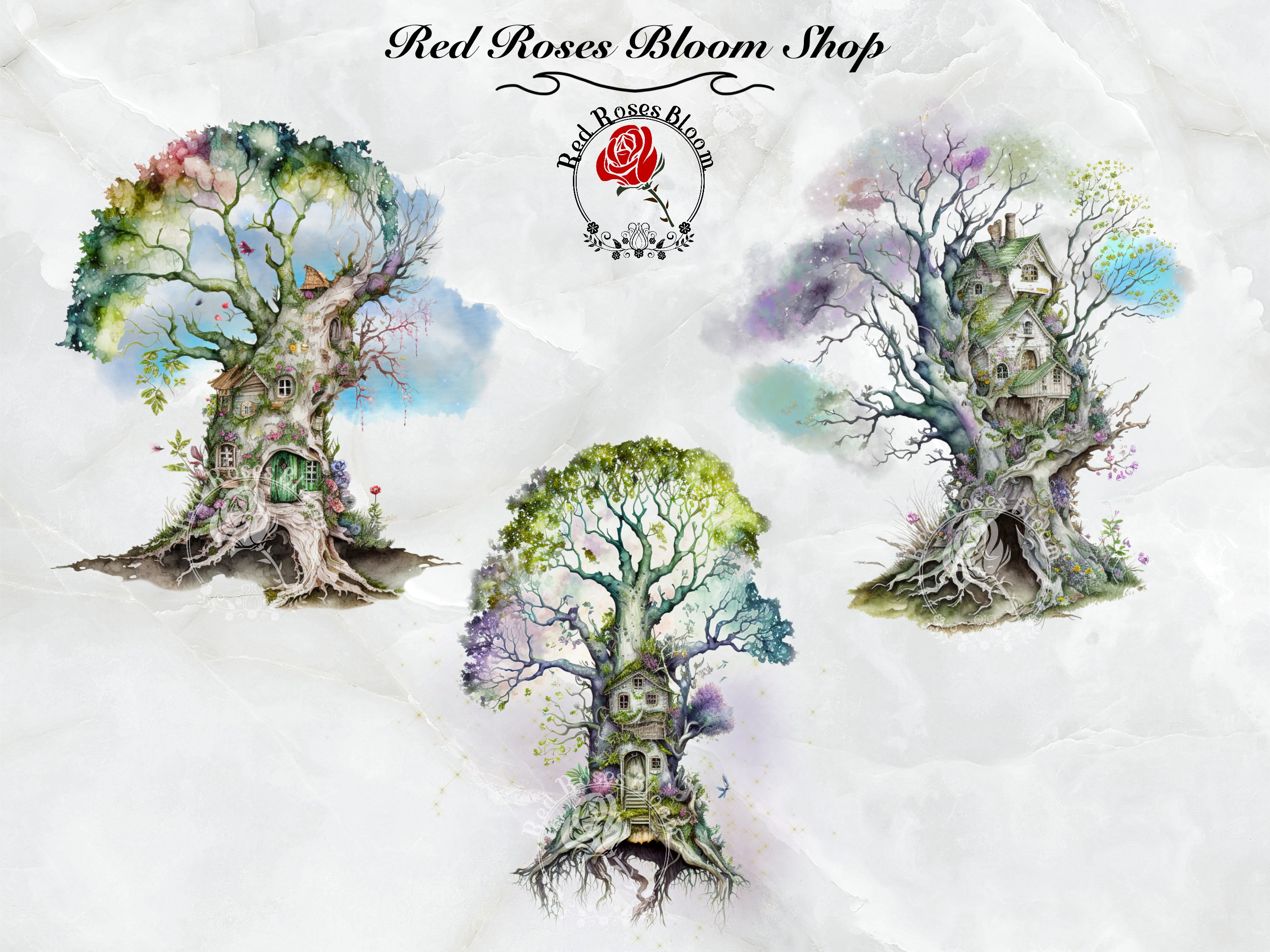 Fairy Trees Clipart Fantasy Clipart Fairytale Witchy - Etsy UK