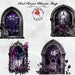 Gothic Window Clipart, Vampire Fantasy Clipart, Black and Purple Gothic ...