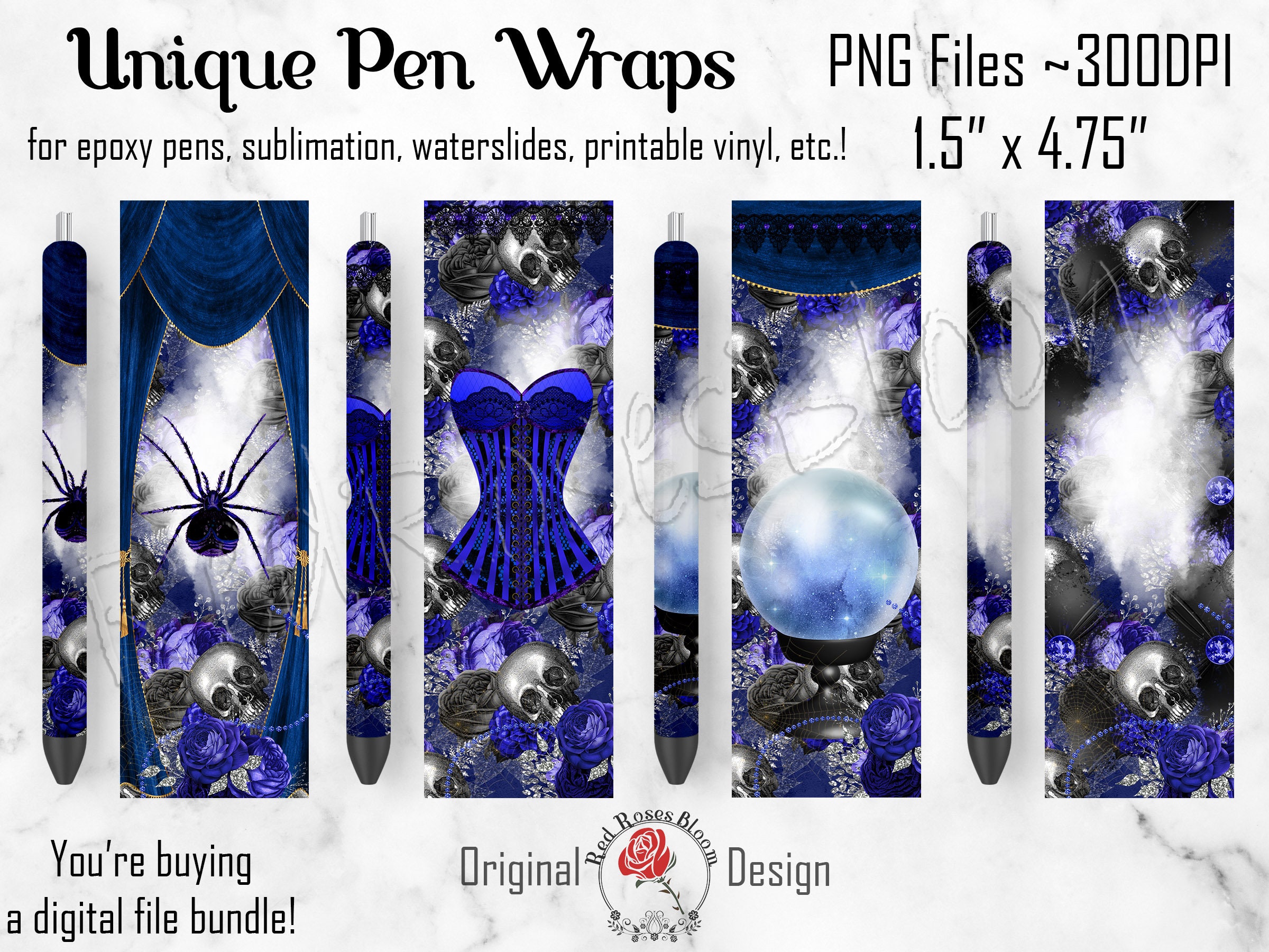 Gothic Woman Pen Wraps Waterslide Pen Wrap Pen PNG Files - Etsy