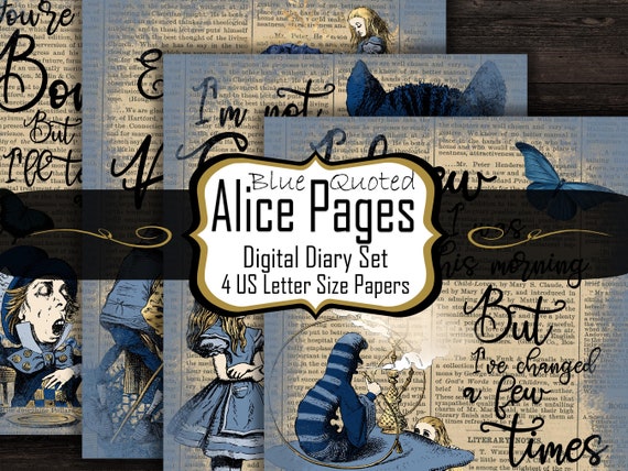 Alice in Wonderland Printable Pages for Junk Journal Wall - Etsy