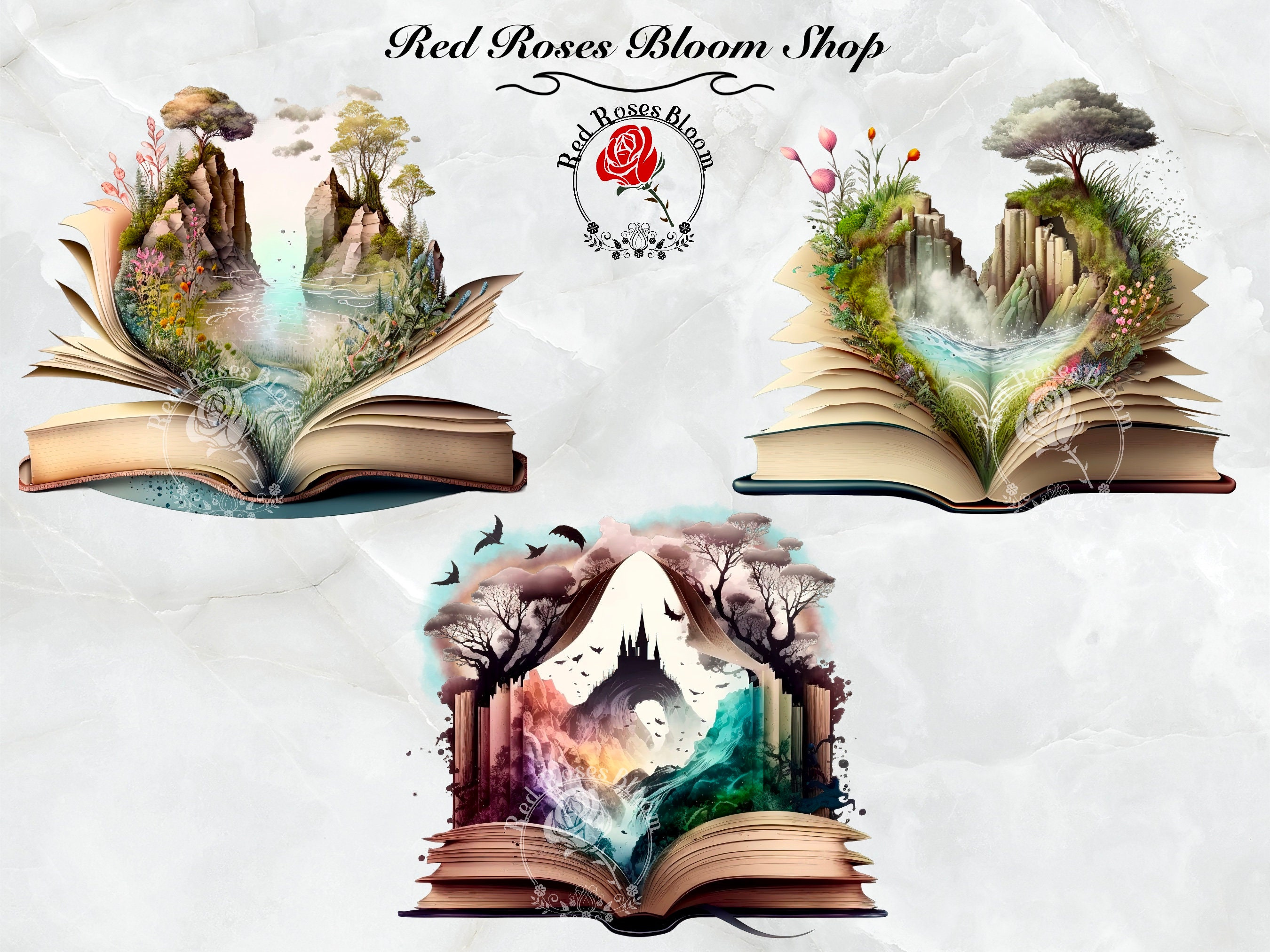 Enchanting Story Book Clipart Watercolor Fantasy Clipart - Etsy