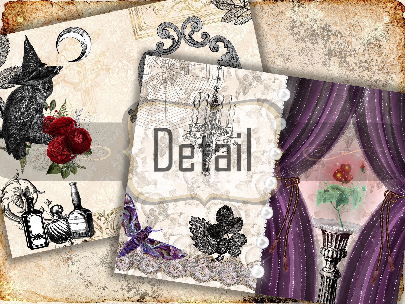 Gothic Diary Gothic Junk Journal Goth Digital Paper Set - Etsy