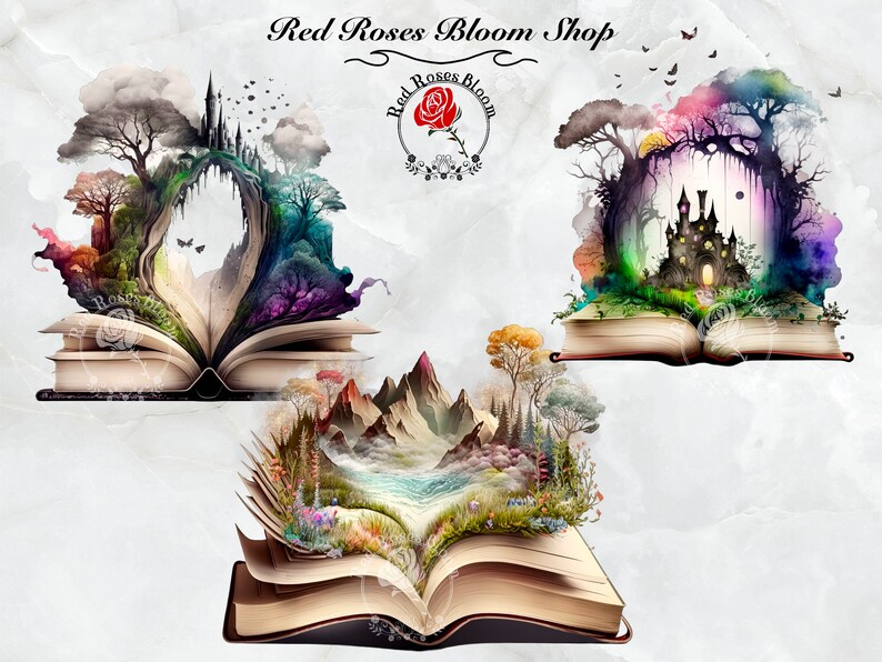 Enchanting Story Book Clipart Watercolor Fantasy Clipart - Etsy