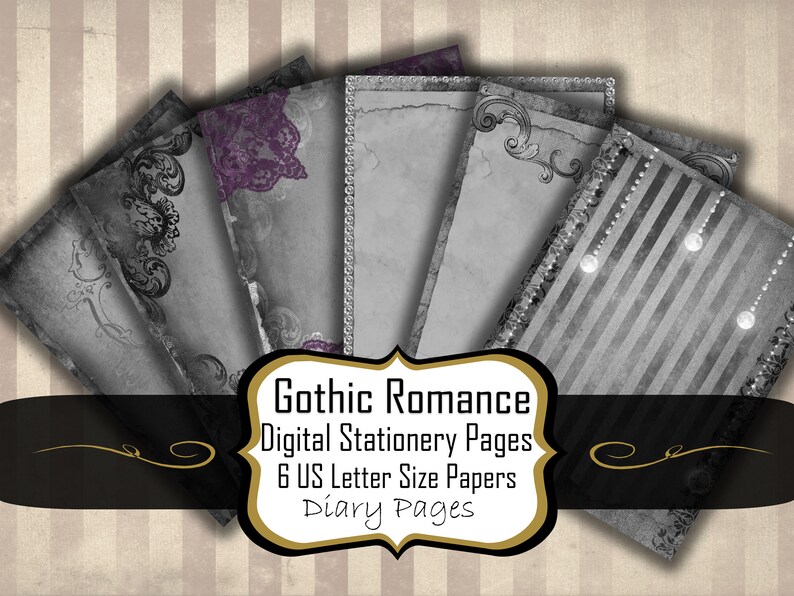 Gothic Stationery Paper Gothic Writing Paper Printable - Etsy