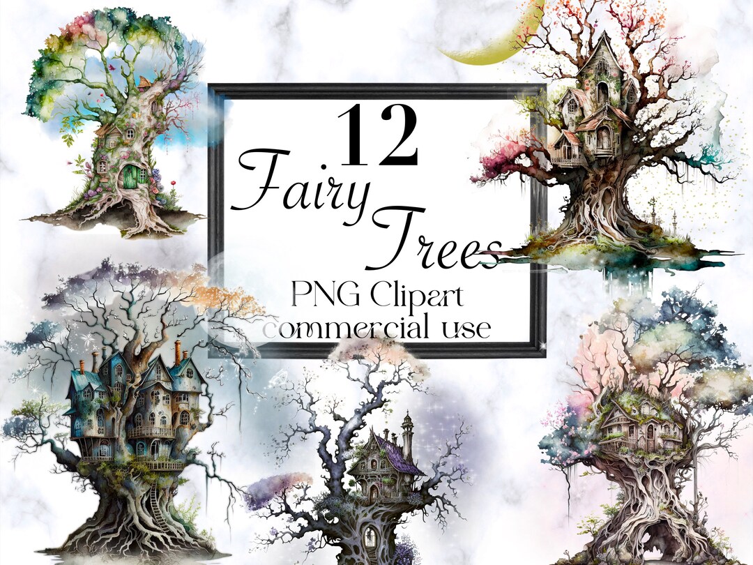 Fairy Trees Clipart, Fantasy Clipart, Fairytale Witchy Clipart, Whimsy ...