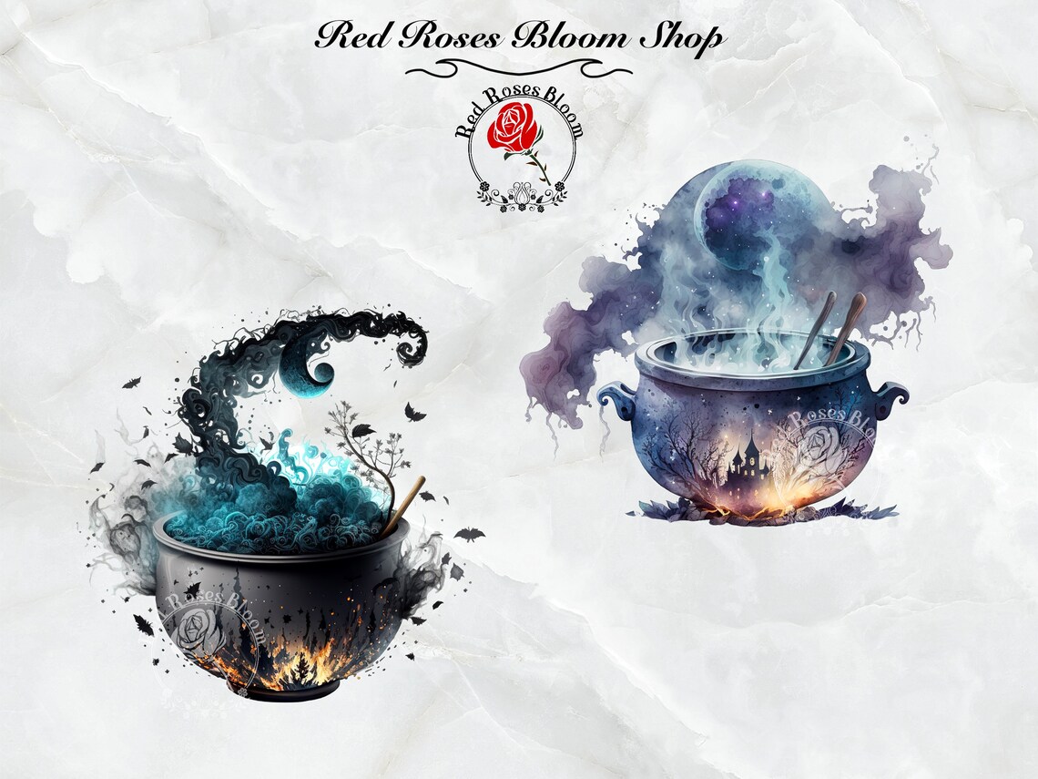 Watercolor Witch Cauldron Clipart, Fantasy Cooking Pot PNG Images ...