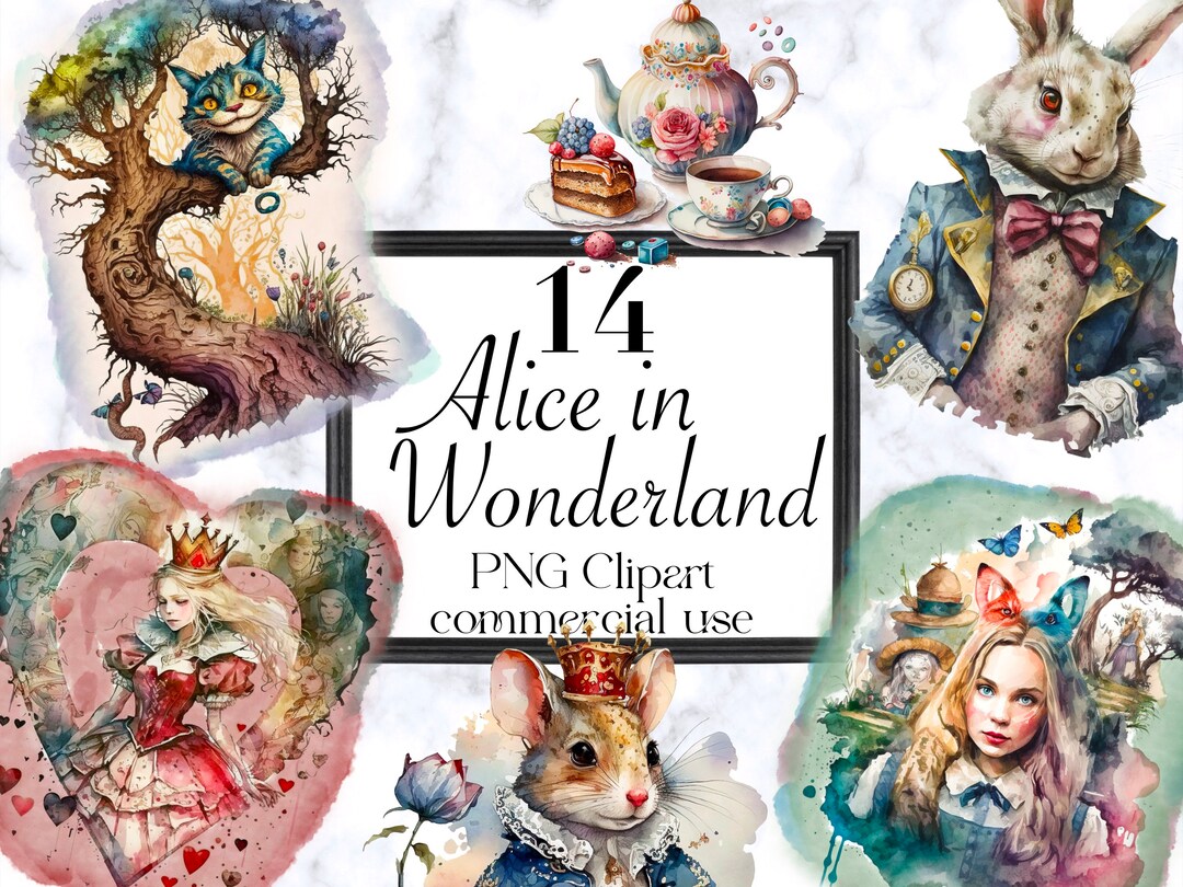 Alice in Wonderland Clipart, Fantasy Clipart, Fairytale Clipart, Alice ...