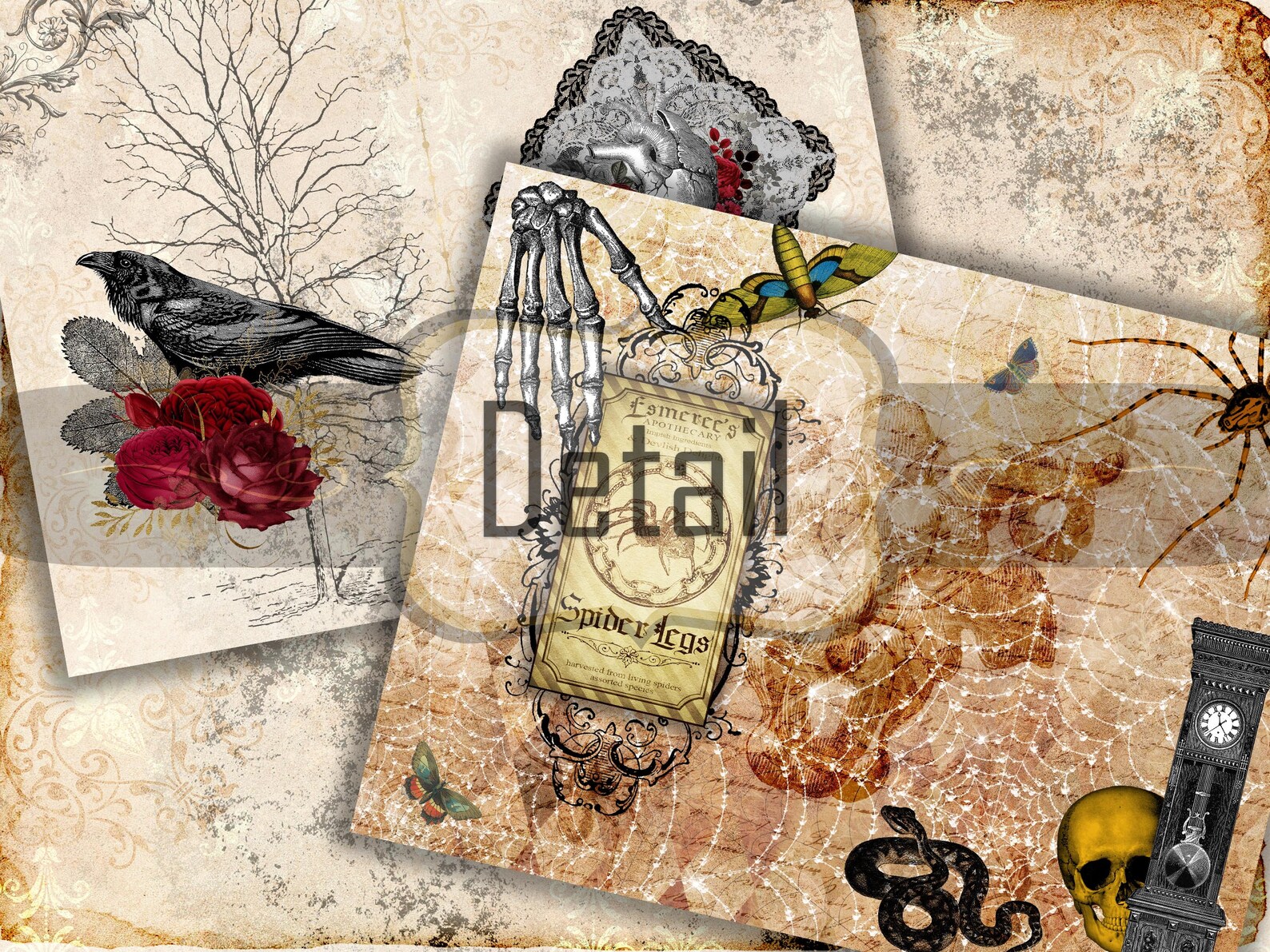 Gothic Diary Gothic Junk Journal Goth Digital Paper Set - Etsy