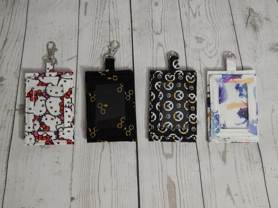CYO Custom ID Badge/pass Holder/ Mini Wallet/ over 200 Fabrics to Chose ...