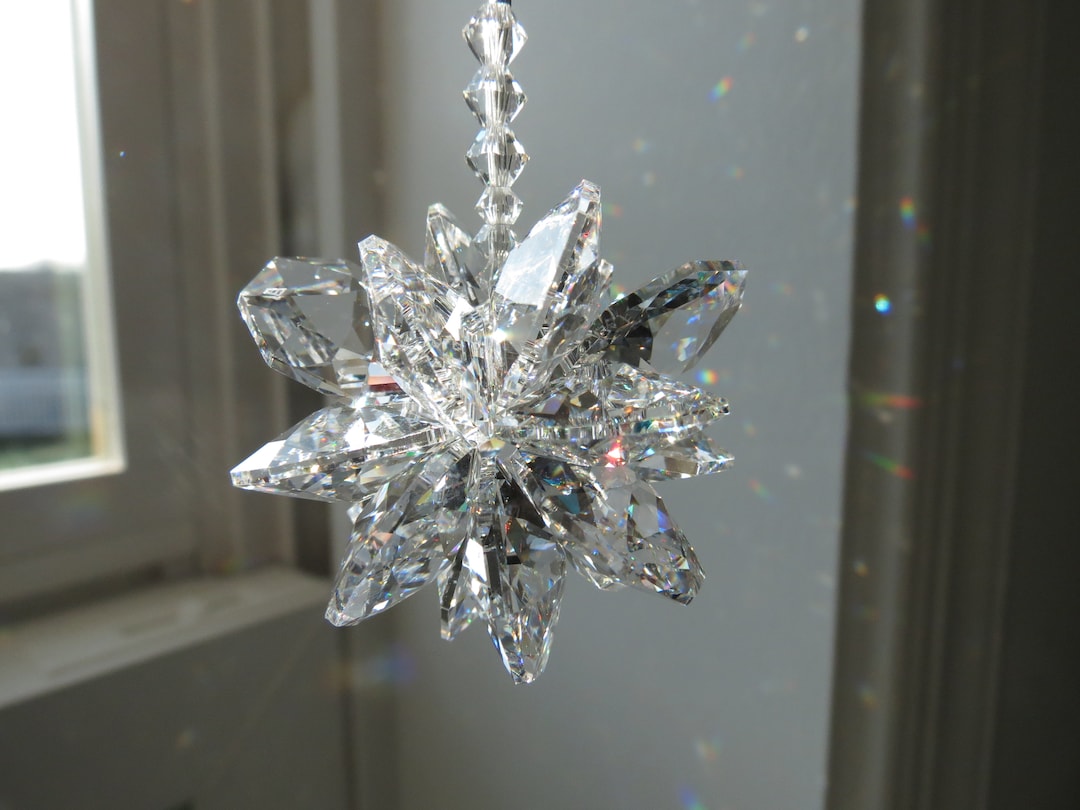 Small Swarovski Crystal Starburst Suncatcher, Home or Car - Etsy