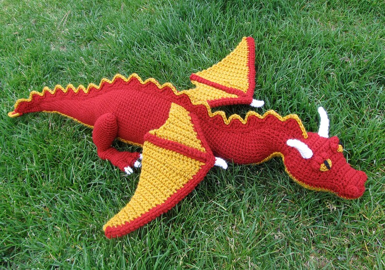 Crochet Dragon Pattern. Stuffed Animal Amigurumi Toy / Stuffie / Softie ...
