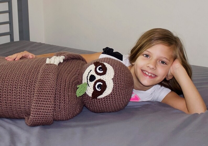 Crochet Sloth Body Pillow/giant Stuffed Toy Pattern. Easy & | Etsy