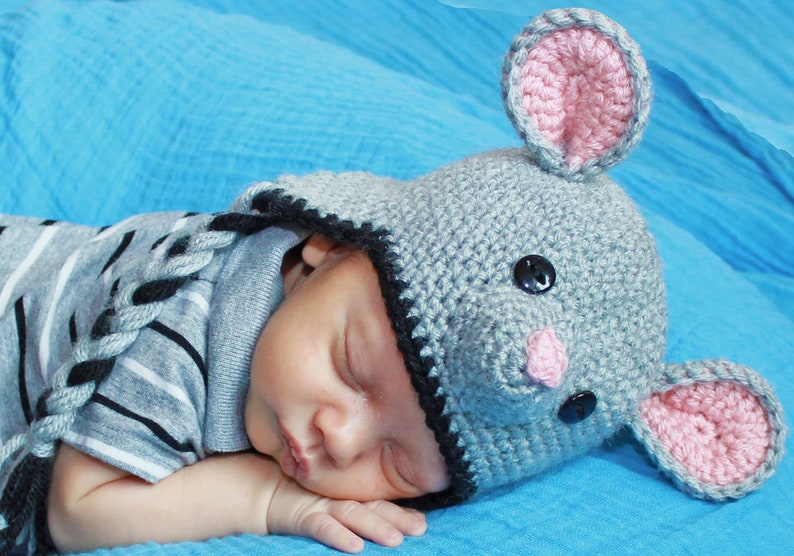 Crochet Mouse Hat Pattern. Easy Instructions for Boy & Girl - Etsy