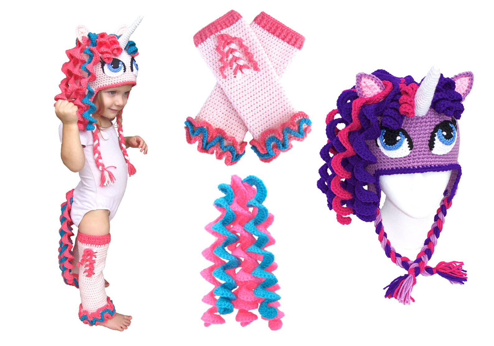 Crochet Unicorn Costume Pattern Pack. Easy Instructions for Cute Pony ...