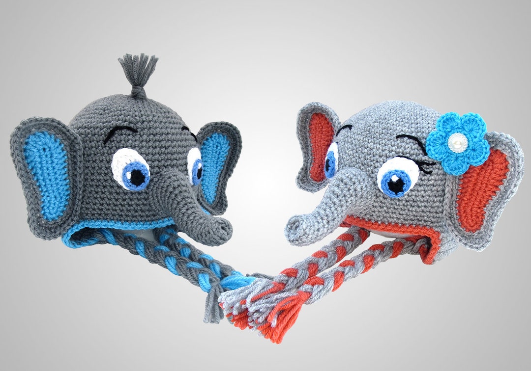 Crochet Elephant Hat Pattern. Easy Instructions for Boy & Girl Cute ...