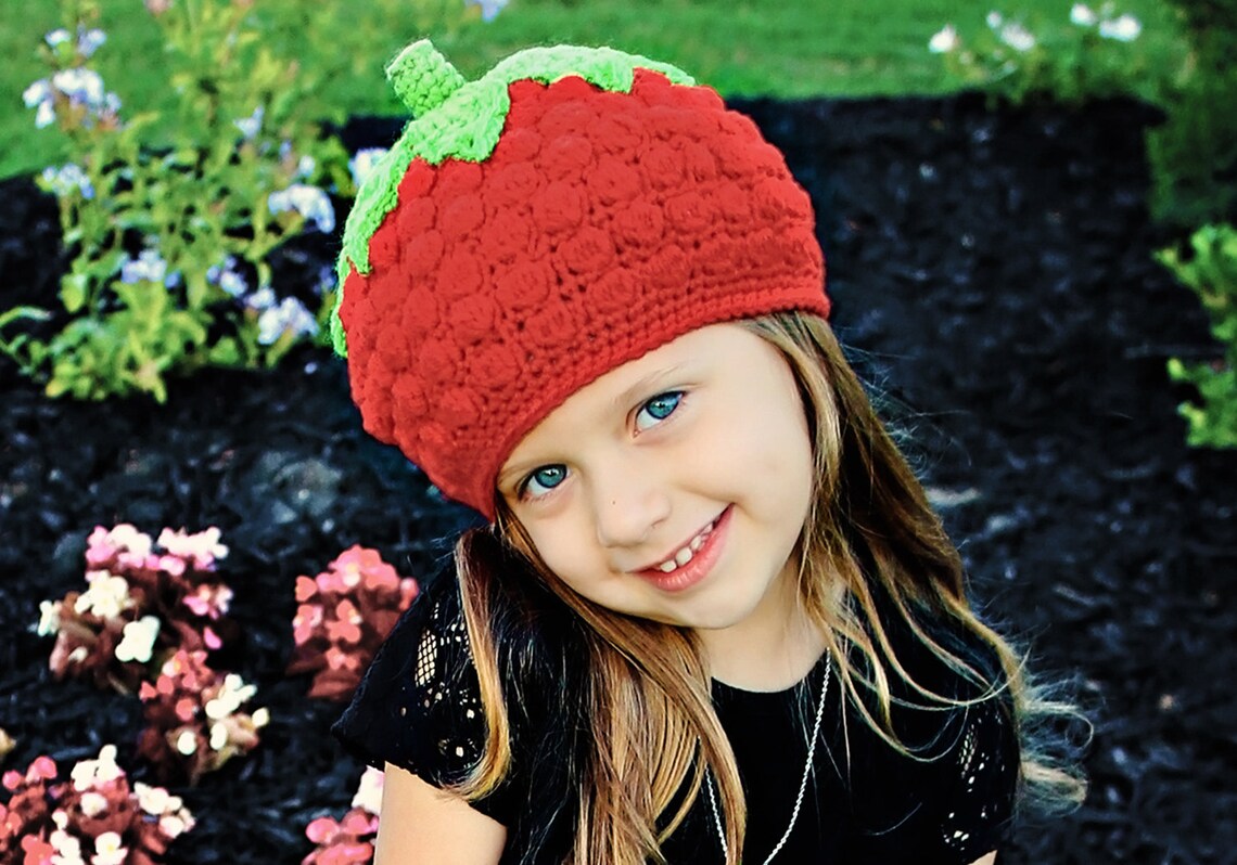 Crochet Strawberry Hat Pattern. Easy Instructions for Cute - Etsy