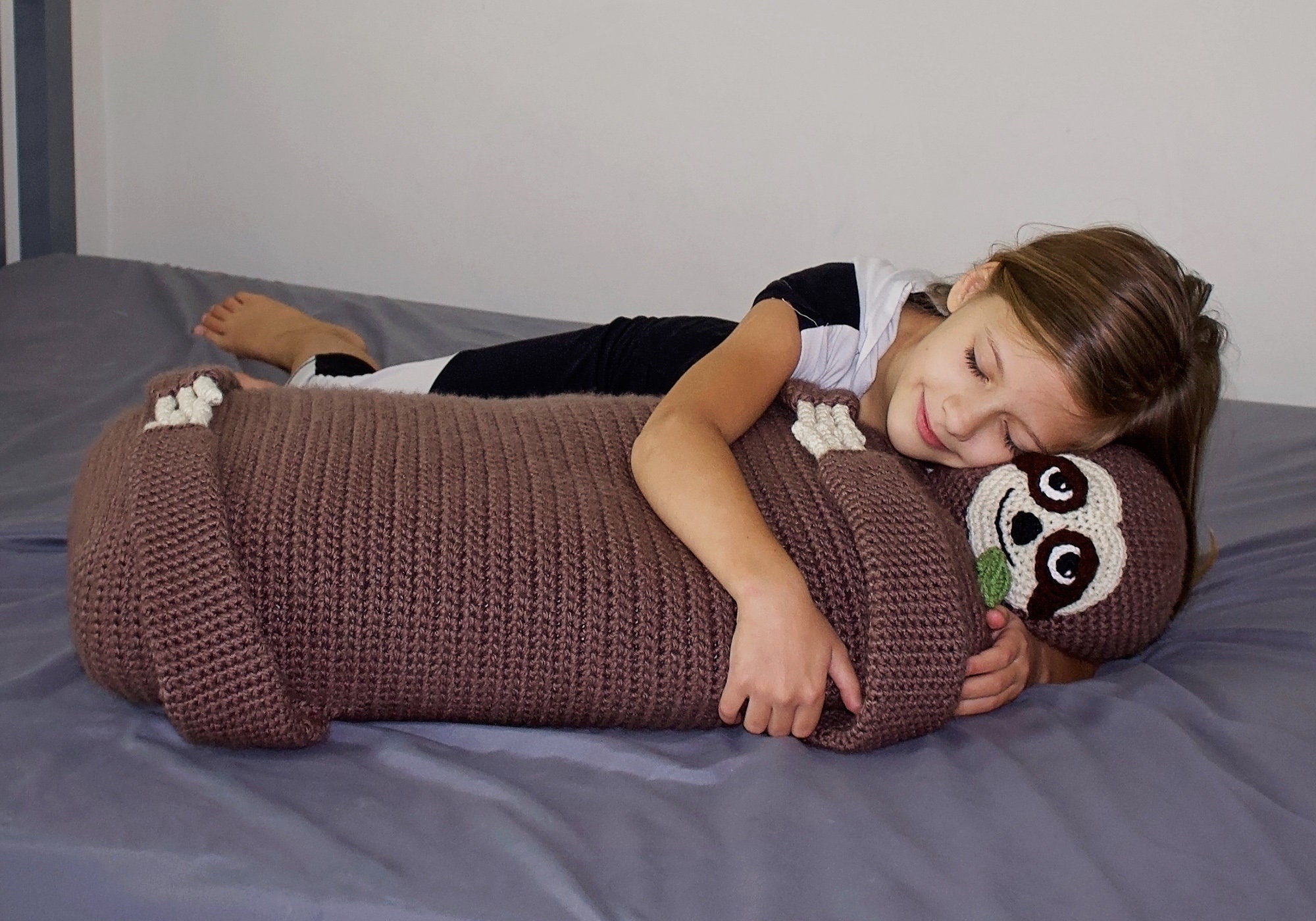 Crochet Sloth Body Pillow/giant Stuffed Toy Pattern. Easy & Cute Sloth ...