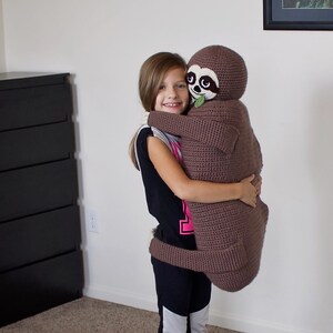Crochet Sloth Body Pillow/giant Stuffed Toy Pattern. Easy & Cute Sloth ...