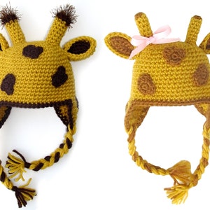 Crochet Giraffe Hat Pattern, Cute Baby, Kid or Adult Animal Beanie ...