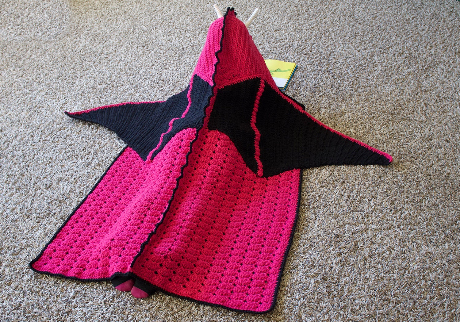 Crochet Dragon Blanket Pattern Cool Hooded Dragon Afghan | Etsy