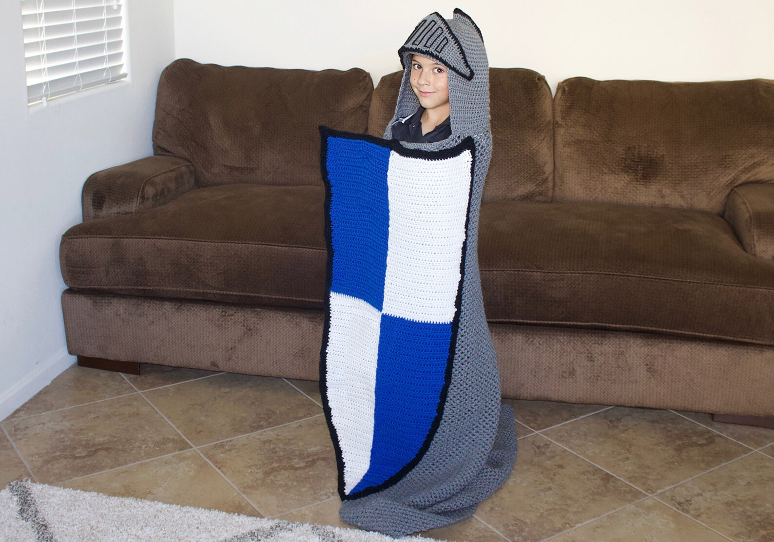 Crochet Knight Blanket Pattern. Cool Gamers Hooded Blanket - Etsy