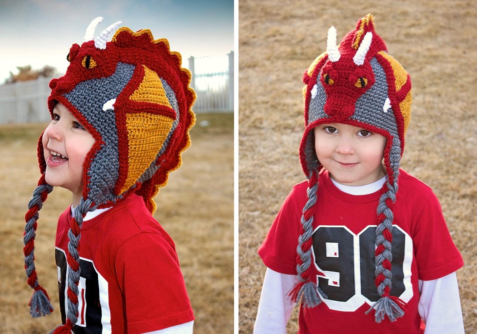 Crochet Dragon Hat Pattern. Easy Instructions for Cool Earflap - Etsy