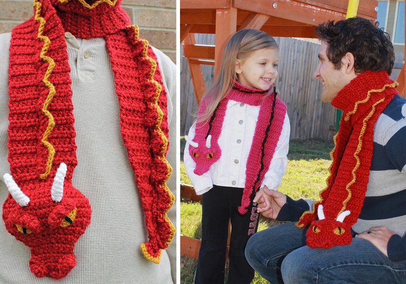 Crochet Dragon Scarf Pattern. Easy Instructions for Cool Winter ...