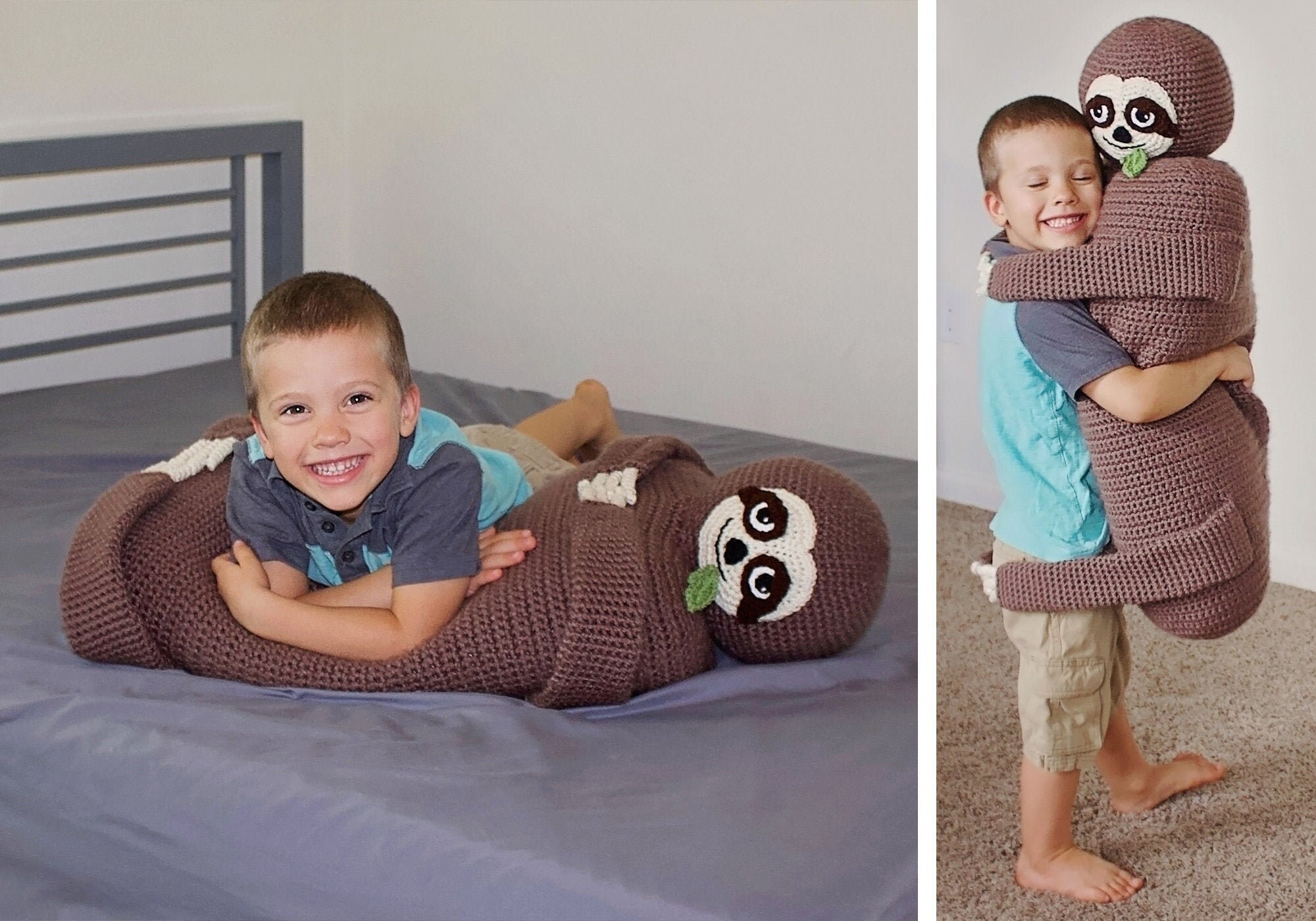 Crochet Sloth Body Pillow/giant Stuffed Toy Pattern. Easy & | Etsy