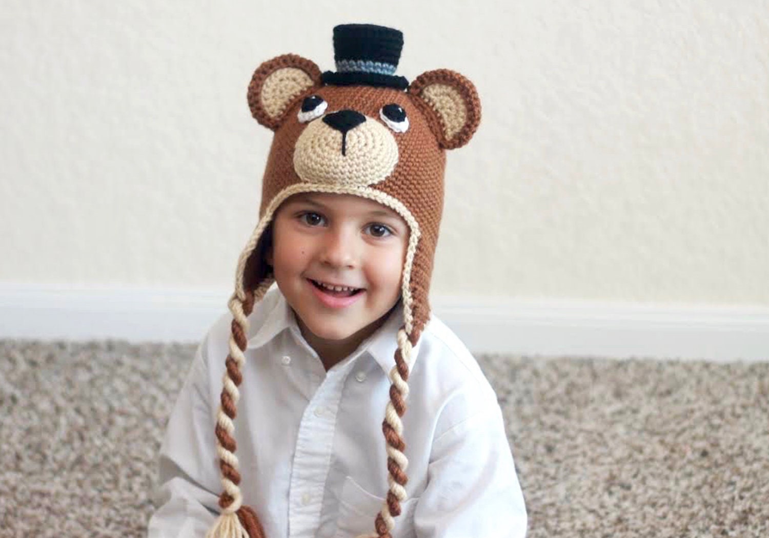 Crochet Bear Hat Pattern. Easy Instructions for Cute Boy & Girl Teddy ...