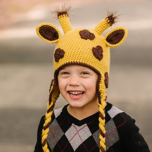 Crochet Giraffe Hat Pattern, Cute Baby, Kid or Adult Animal Beanie ...