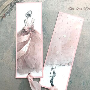 5 Pink Glitter Ballerina Bookmarks , Ballet Art , Shabby Chic Tags ...