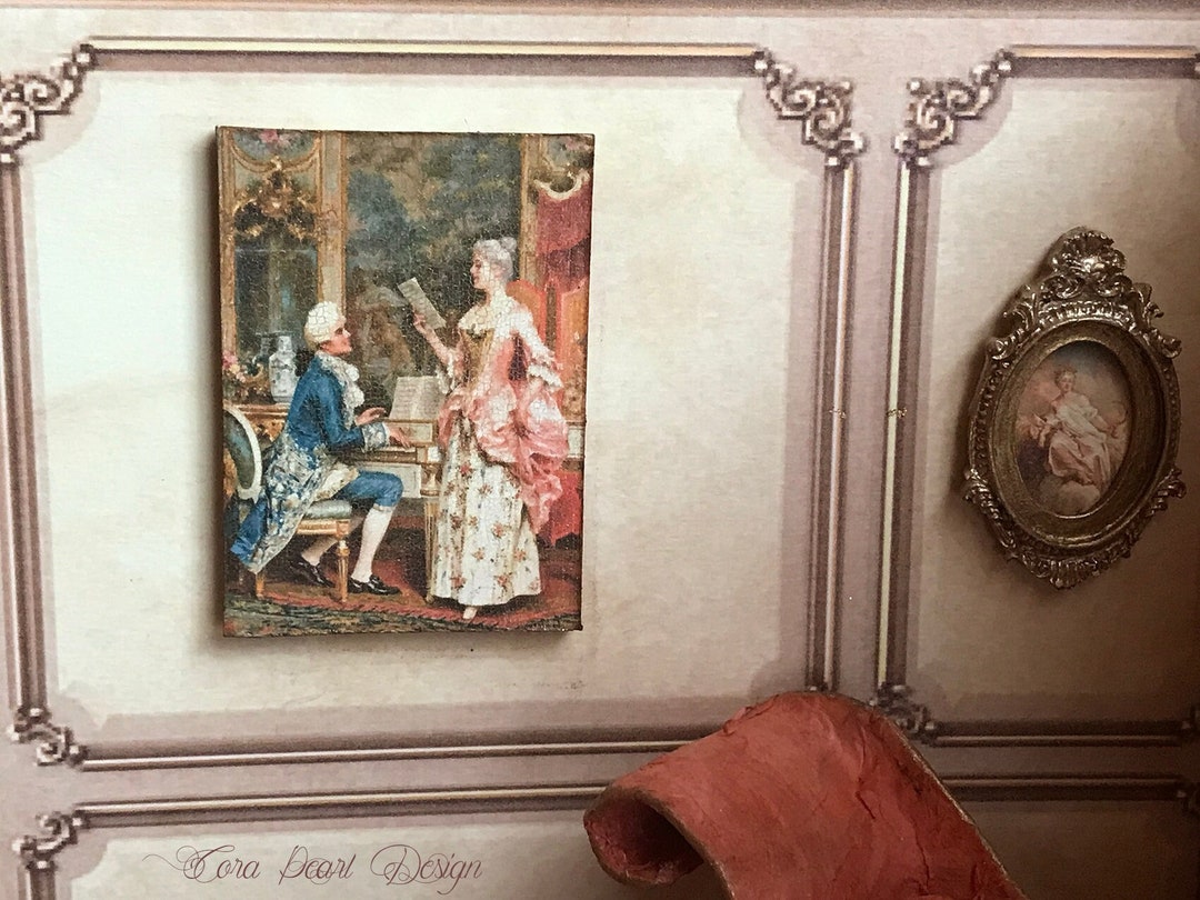 Miniature Baroque Painting Dollhouse Art Panel , 12th Scale Art, 1:12 ...