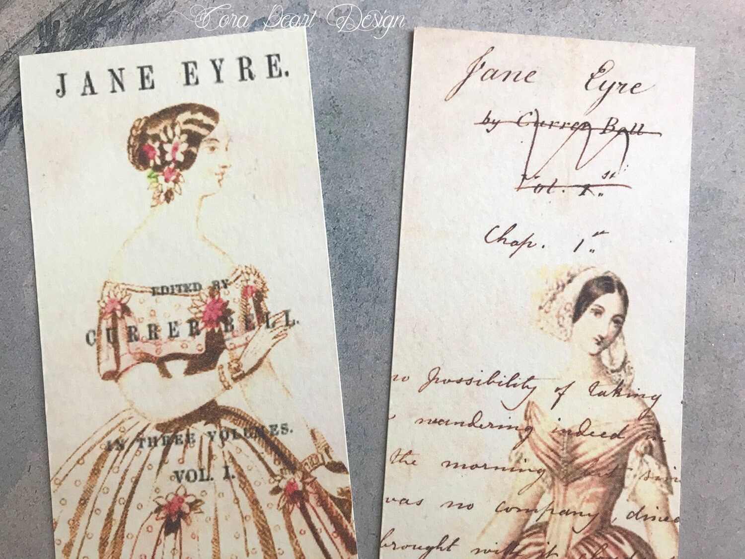 4 Jane Eyre Bronte Bookmarks With Pure Silk Ribbons Shabby | Etsy