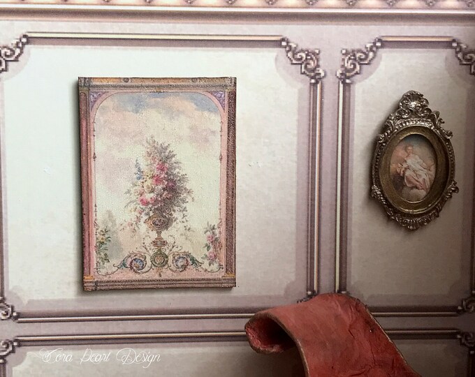 Miniature French Aubusson Art Panel , 12th Scale Dollhouse Decorative ...