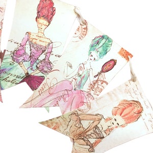 Marie Antoinette Glitter Bunting , Marie Party Decor , Marie Garland ...