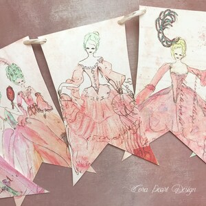 Marie Antoinette Glitter Bunting , Marie Party Decor , Marie Garland ...