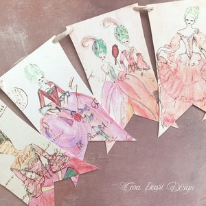 Marie Antoinette Glitter Bunting , Marie Party Decor , Marie Garland ...