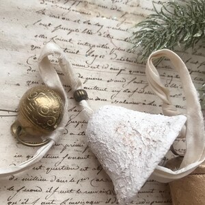 Faux Stone Paper Bells Wind Chime With Brass Jingle Bells , Rustic ...